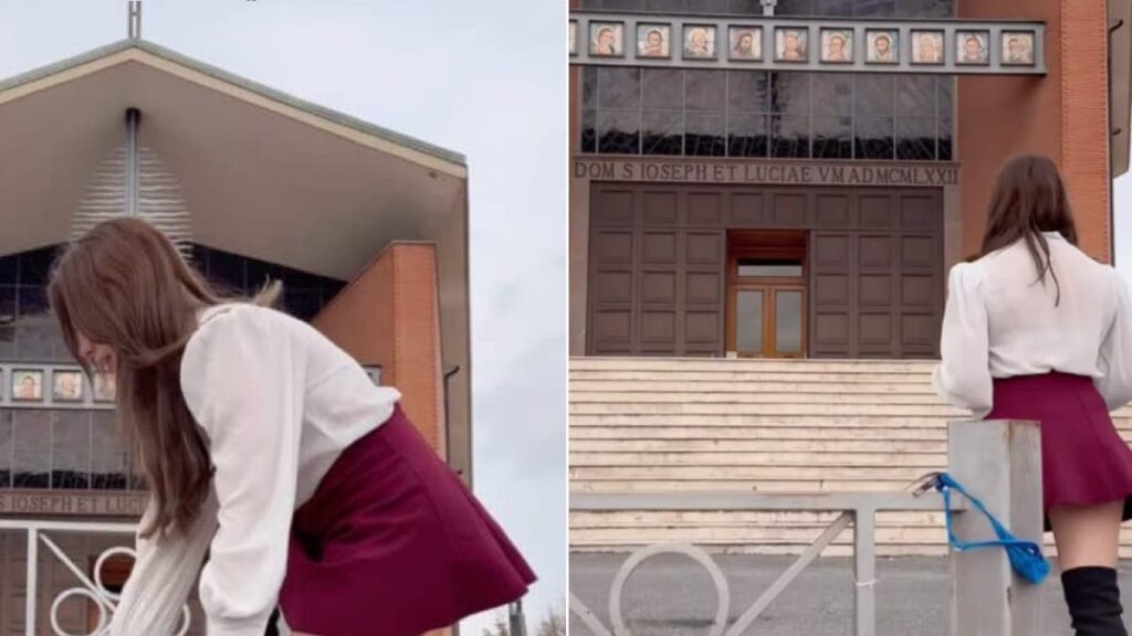 Roma, influencer si sfila le mutandine ed entra in chiesa
