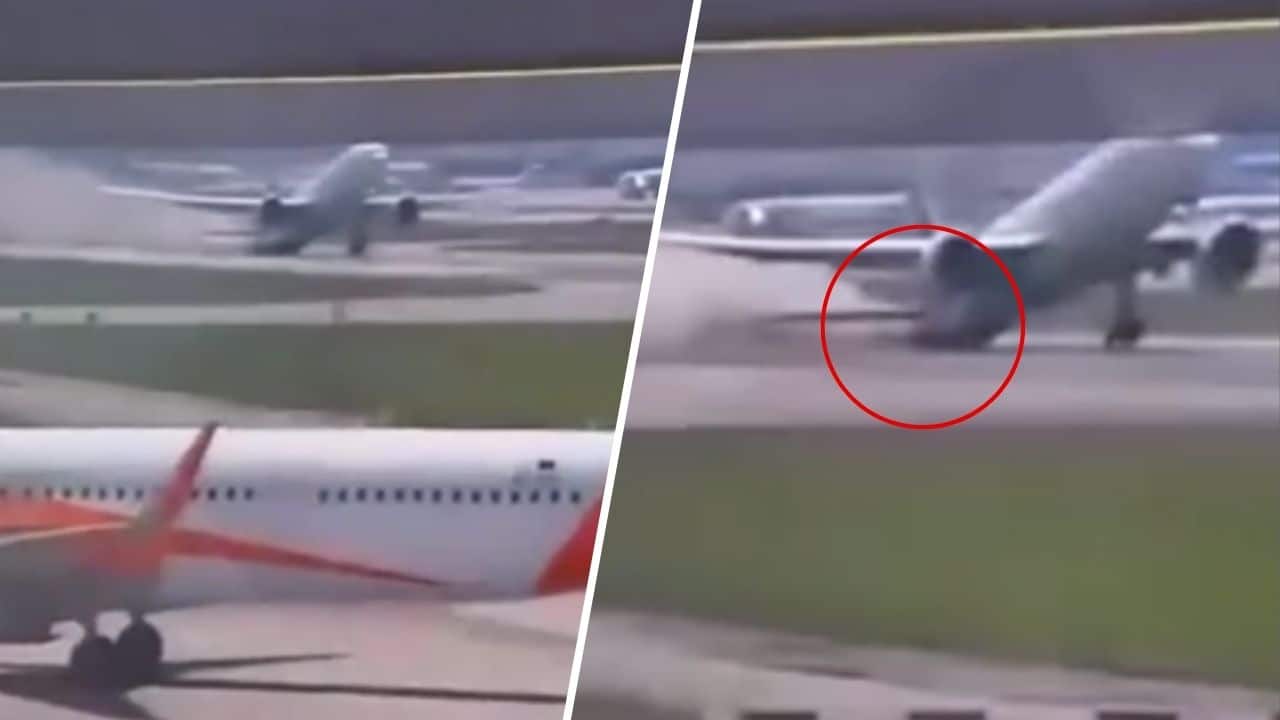 Aereo urta con la coda sulla pista, il VIDEO del decollo da brividi ...